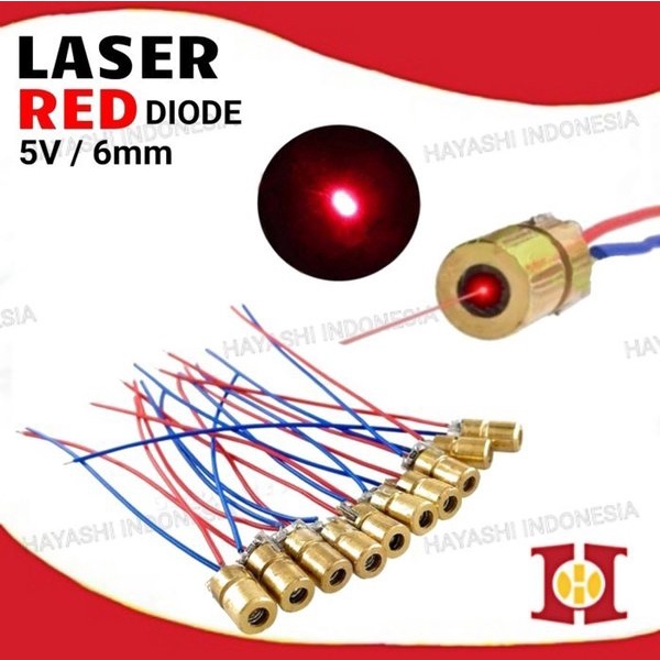 Jual Laser Diode 5V Sinar Dioda 6mm Pointer Red Merah Dot Titik Arduino ...