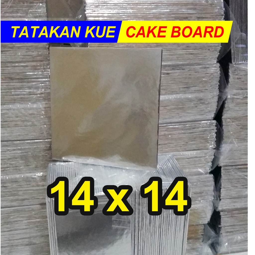 Jual Tatakan kue 14x14 Silver Kotak / Cake board / alas kue Roti Bolu ...