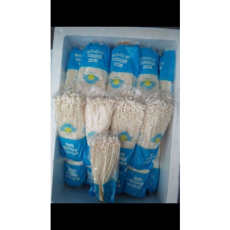 Jual Jamur Enoki China 1 Dus Kemasan biru | Shopee Indonesia