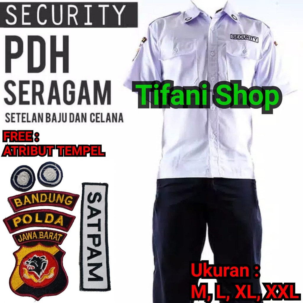 Jual SERAGAM SETELAN PDH SECURITY KEAMANAN SATPAM + Atribut Tempel ...