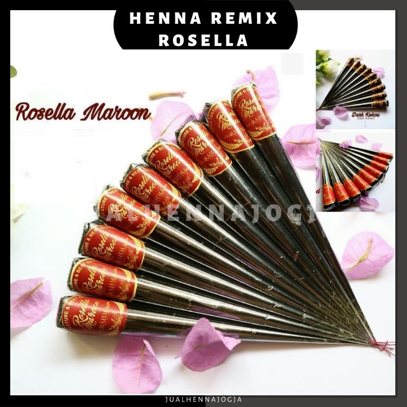Jual HENNA REMIX ROSELLA maroon red dark kokoa pasta henna instan racik ...
