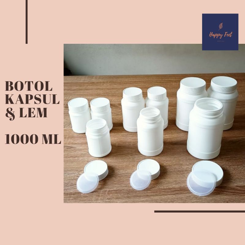 Jual BOTOL KAPSUL / BOTOL LEM 1000 ML HDPE FOOD GRADE | Shopee Indonesia