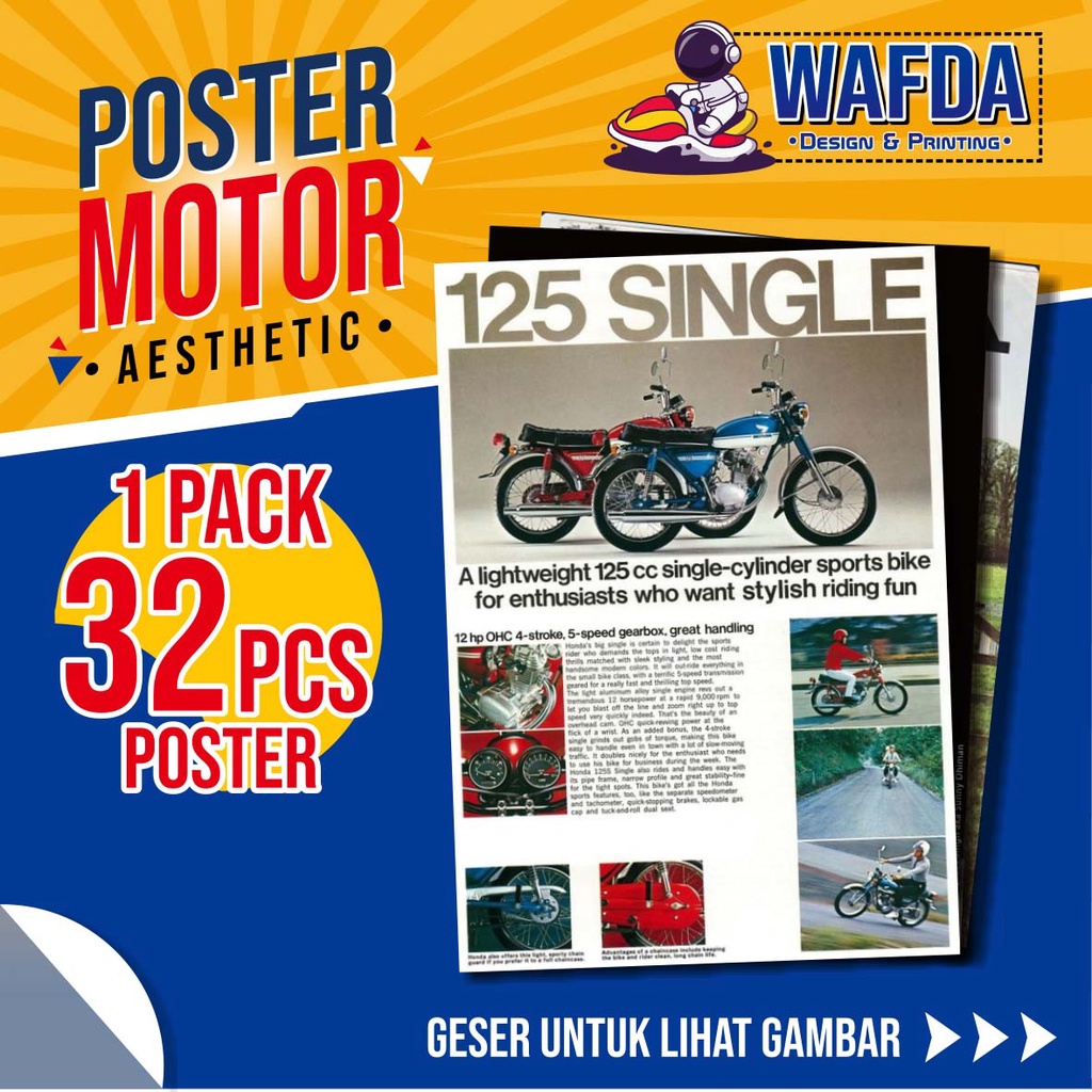Jual POSTER MOTOR VINTAGE [A5-A4] - HIASAN DINDING AESTHETIC - CAFE ...