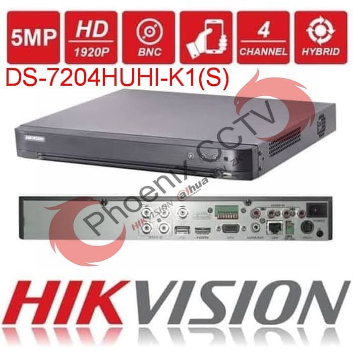 Jual DVR HIKVISION DS-7204HUHI-K1(S) HDTVI 4 CHANNEL TURBO HD | Shopee ...