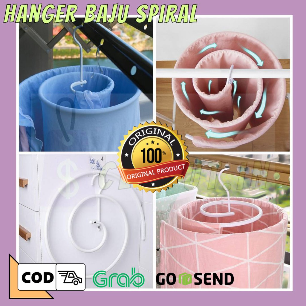 Jual Jemuran Gantungan Hanger Handuk Selimut Sprei Spiral /Hanger baju ...