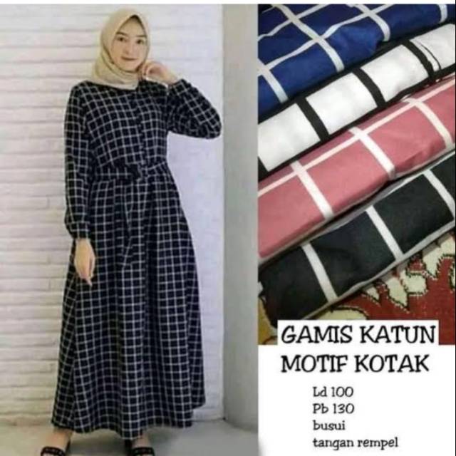 Jual GAMIS KATUN MOTIF KOTAK KOTAK | Shopee Indonesia