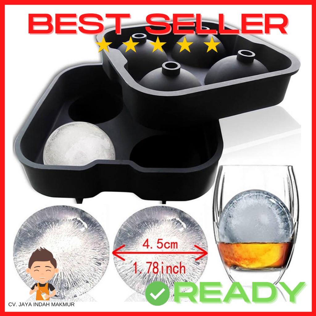 Jual Cetakan Es Batu Bulat Ice Ball Maker Silicone Cetakan Es Batu Four ...