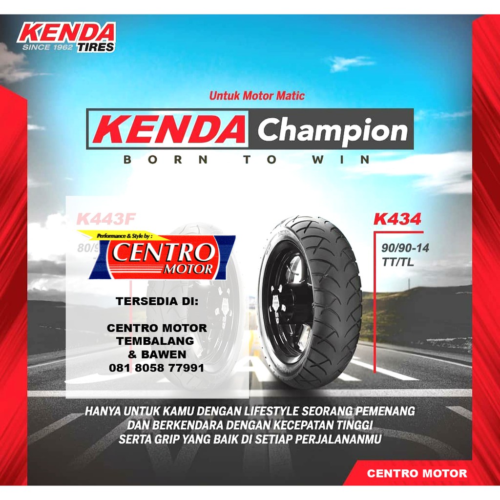 Jual KENDA CHAMPION K434 90/90-14 TUBE TYPE, BAN BELAKANG VARIO,BEAT FI,SCOOPY (PAKAI BAN DALAM ...