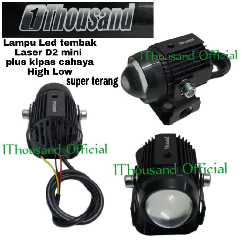 Jual 1Thousand Lampu Led tembak Laser D2 mini plus kipas cahaya High ...