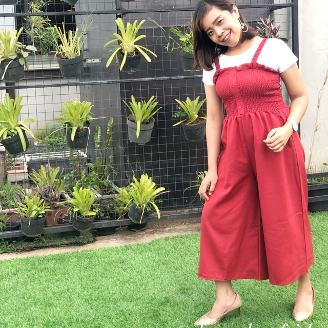 Jual PAKAIAN WANITA SET JUMPSUIT DENGAN MODEL CELANA KULOT BAHAN ...