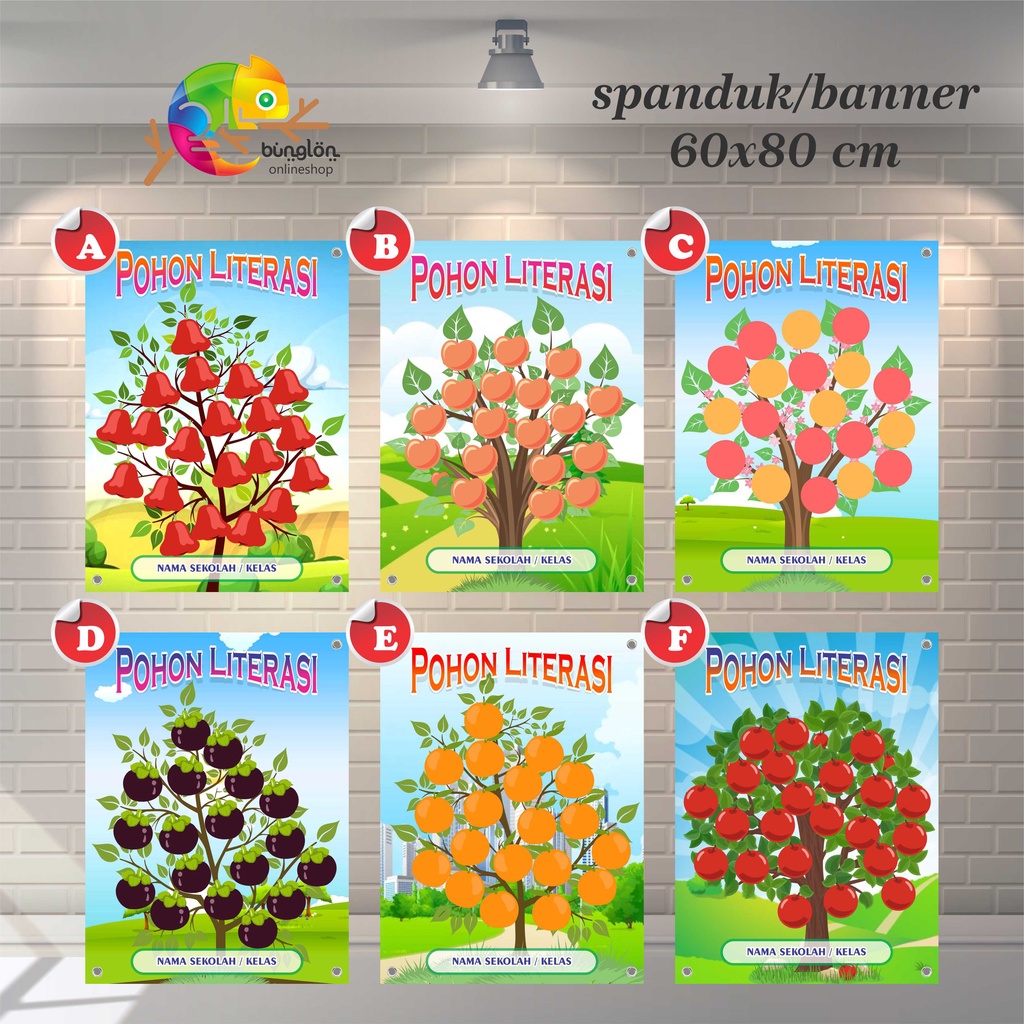 Jual Size 60X80 Cm, Spanduk Banner Pohon Literasi, Pohon Cita-Cita ...