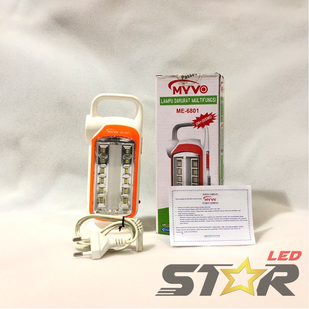 Jual [CUCI GUDANG] MYOS Lampu Emergency ME-6801 ME-6802 Rechargeable ...