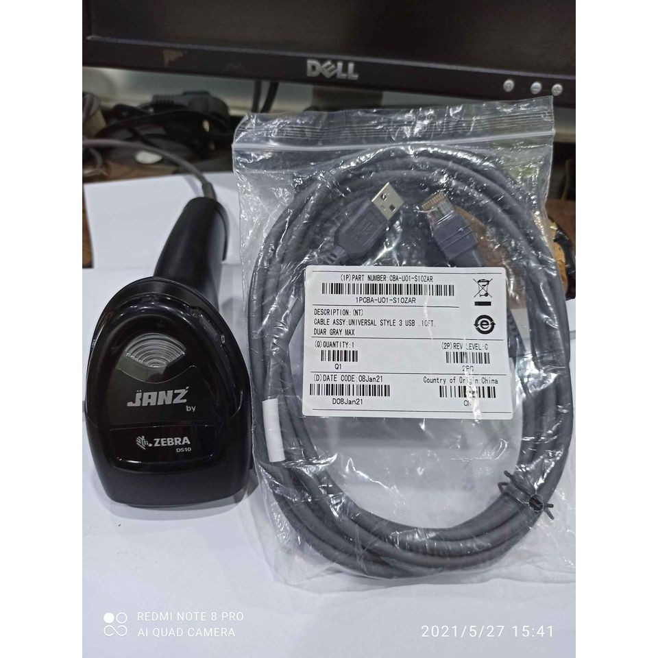 Jual Kabel USB Barcode Scanner ZEBRA or SYMBOL 3 Meter Original Janz by ...