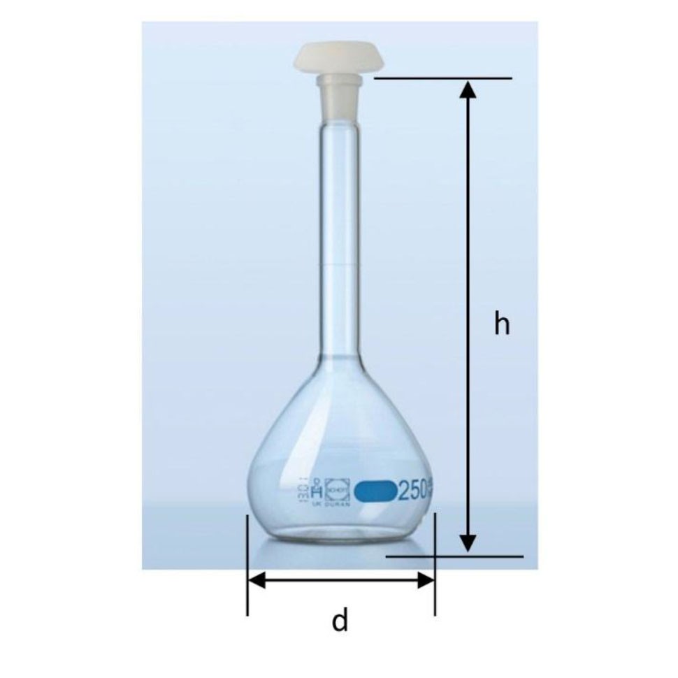 Jual VOLUMETRIC FLASK 1000mL. Class A. Plastic Stopper. Blue Graduation ...