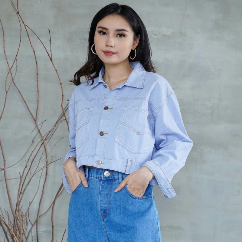 Jual jaket/denim/crop/(cropjacketdenim) | Shopee Indonesia
