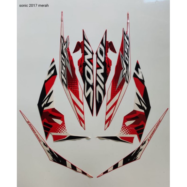 Jual striping motor Honda Sonic tahun 2017 warna merah | Shopee Indonesia