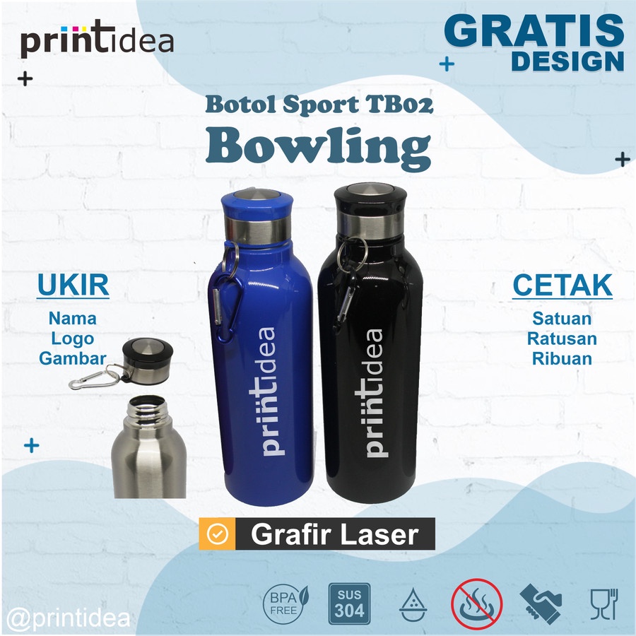 Jual Custom Tumbler Minum Cetak Grafir Laser Botol Air Rider Bowling ...
