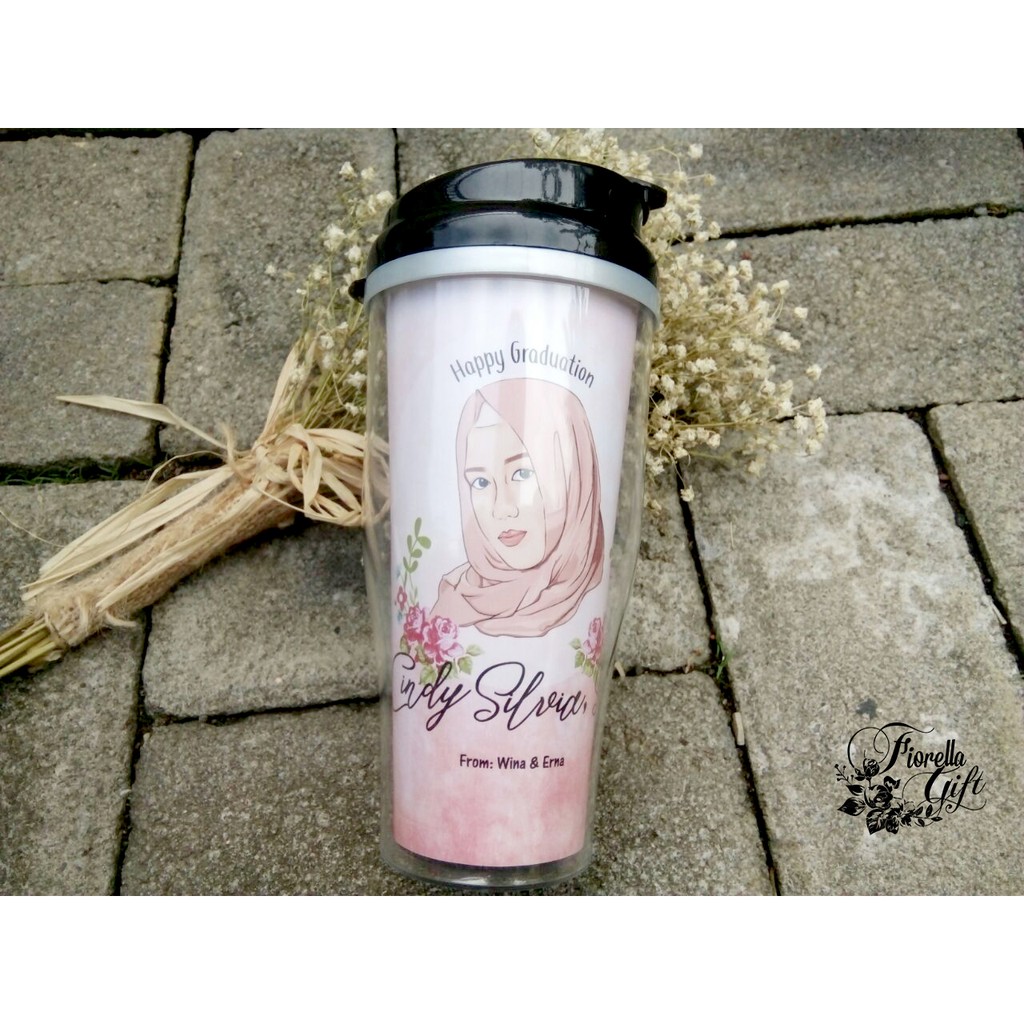 Jual Custom Tumbler Ilustrasi hadiah ulang tahun, wisuda, anniversary ...
