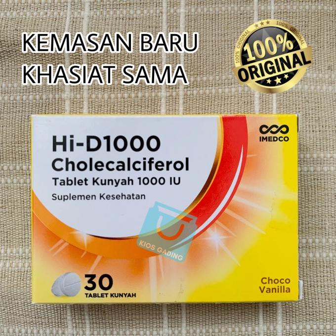 Jual [COD] Hi D 1000 IU Cholecalciferol Vitamin D3 - Box Isi 30 Tablet ...