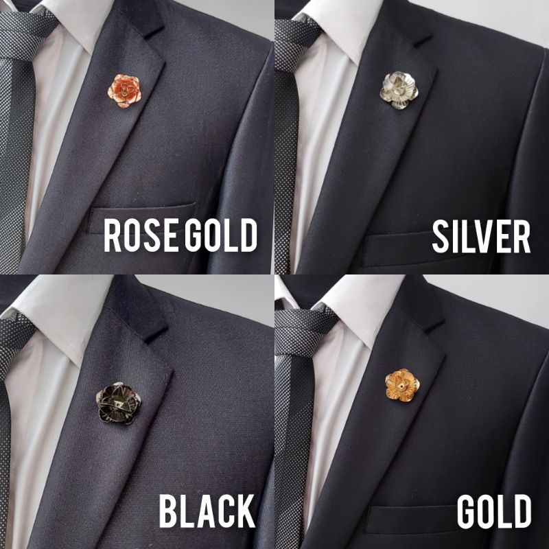 Jual Lapel pin/bros untuk jas - model bunga logam | Shopee Indonesia