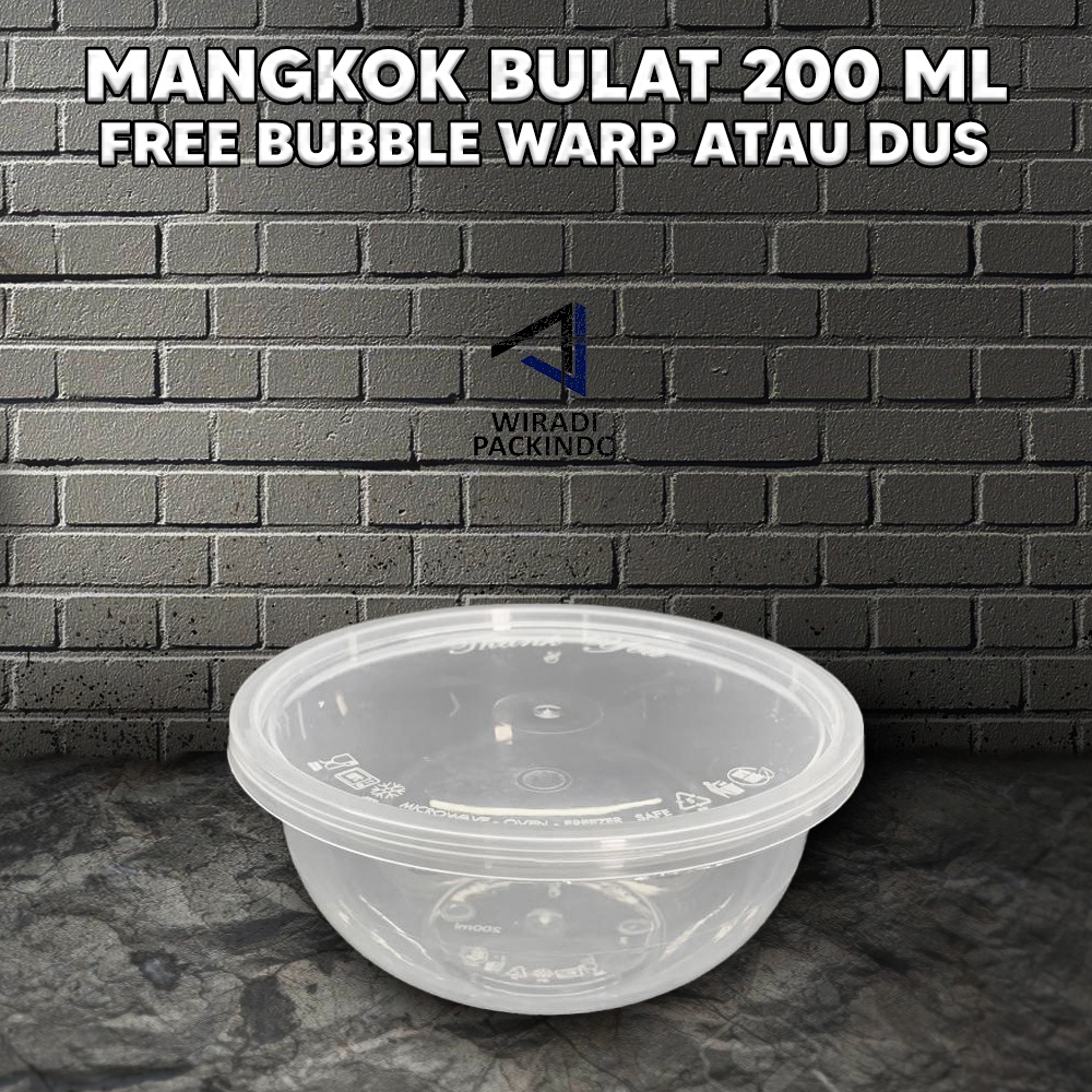 Jual Kotak Makan Plastik / Thinwall / Food Container - Bulat 200ml ...