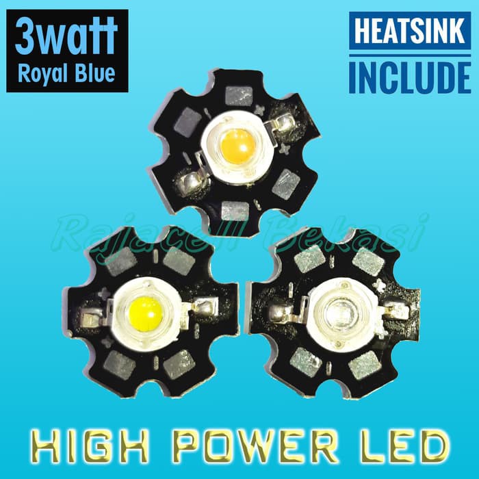Jual High Power Led HPL Biru Laut 3W Royal BLUE 3 Watt Light 445nM Cyan ...