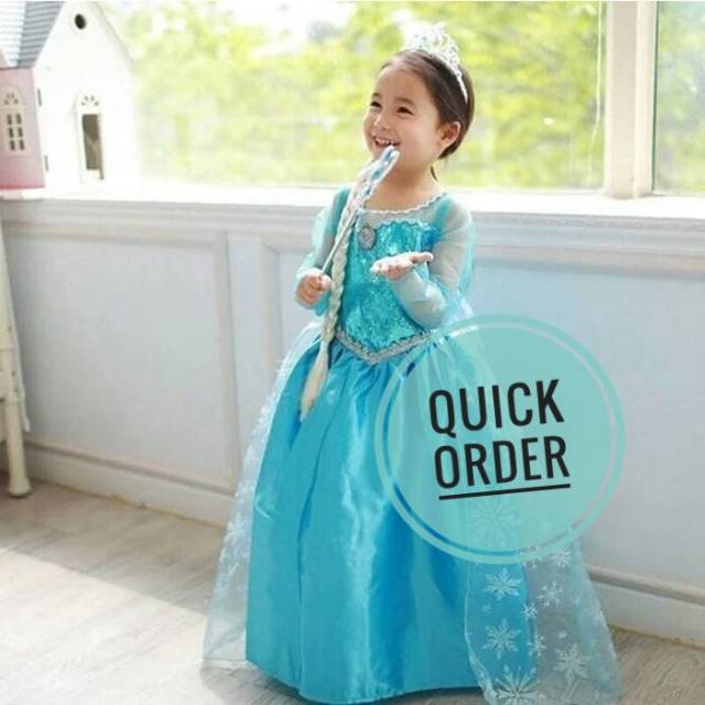 Jual Baju Elsa Frozen Princess Elsa Biru Dress Anak Perempuan Kostum ...