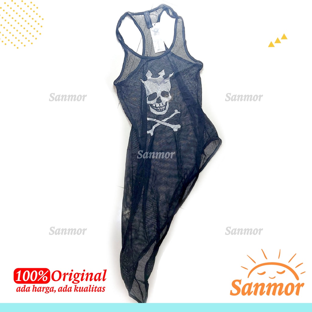 Jual Baju Long Dress Gothic Fishnet SKULL BALI ORIGINAL NEW TAG - Hitam ...