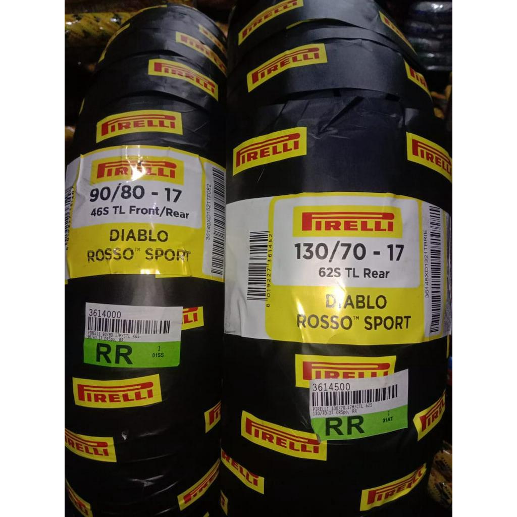Jual Paket ban motor Pirelli 90 80 - 17 dan 130 70 - 17 Diablo rosso ...