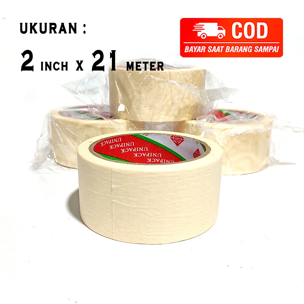 Jual LAKBAN KERTAS 2 INCH X 21 METER / MASKING TAPE KULAITAS DAIMARU ...