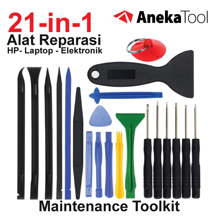 Jual AT Tool Set 21 in 1 Alat Reparasi HP Android iPhone Laptop Toolkit ...