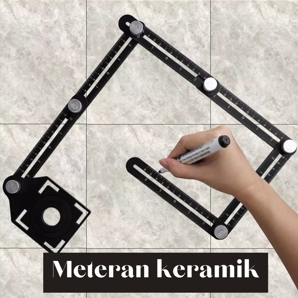 Jual Penggaris Lipat 6 Sudut Siku Pola Multifungsi Template Alat Ukur ...