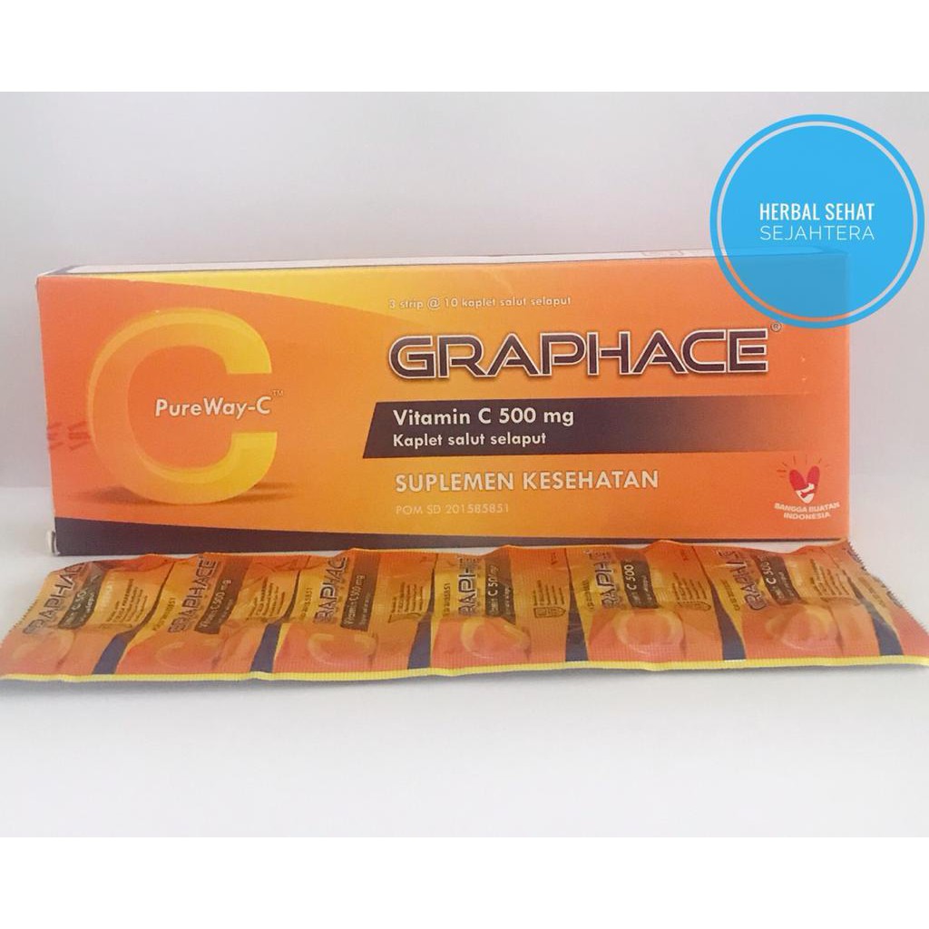 Jual GRAPHACE Grapace Graphace Kaplet - Vitamin C 500 mg | Shopee Indonesia