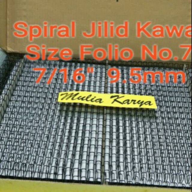 Jual Spiral Kawat Jilid F4 Folio no.7 Ukuran 7/16' 9.5mm | Shopee Indonesia