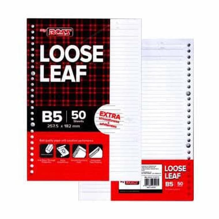 Jual Kertas File Loose Leaf Isi Map Binder Note Big Boss B5 50 Lembar ...