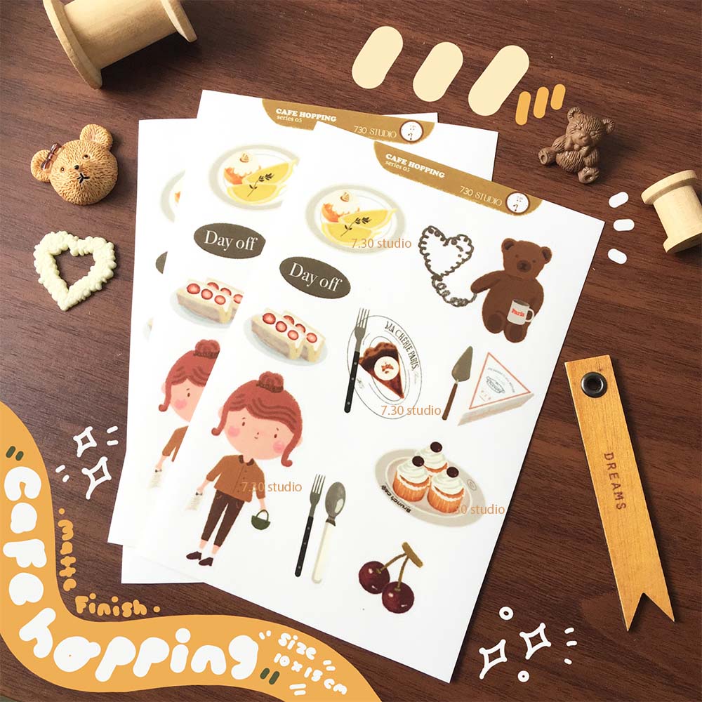 Jual Cafe hopping sticker sheet - series 05 - planner sticker | Shopee ...