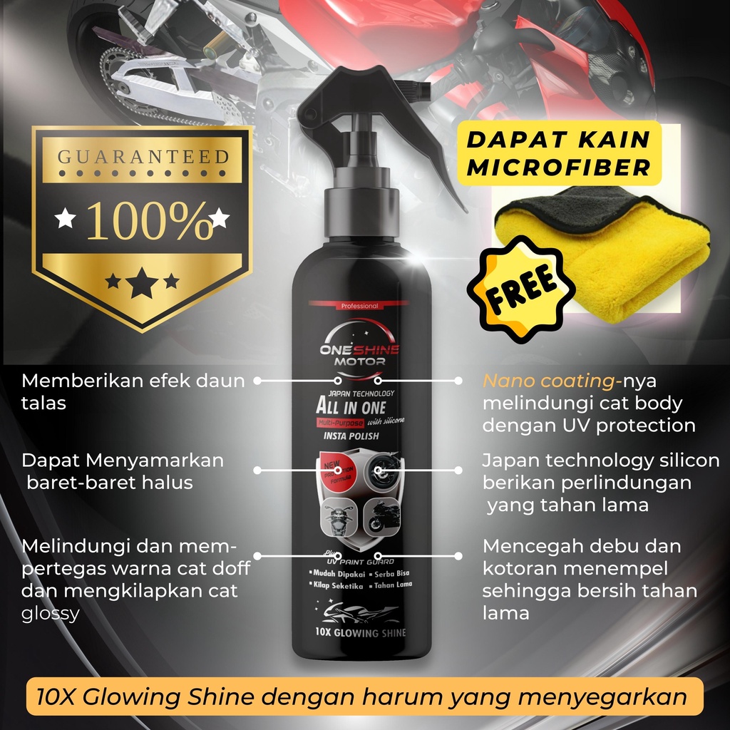 Jual silikon pengkilap motor pengilap mobil cairan pengkilap body motor interior car cleaner ...