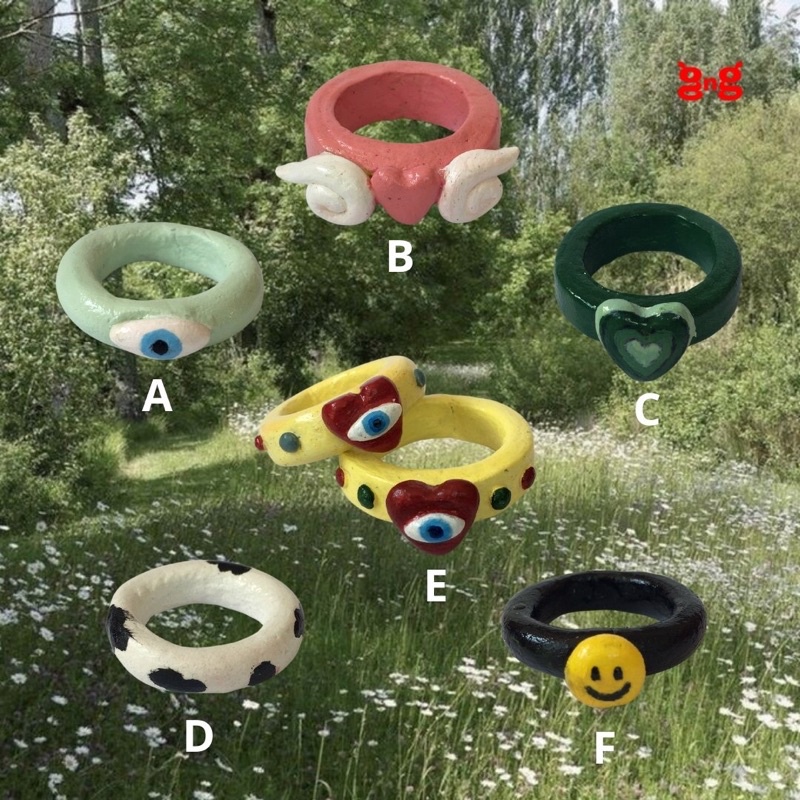 Jual Clay rings | Cincin clay [indie y2k kidcore aesthetic murah ...