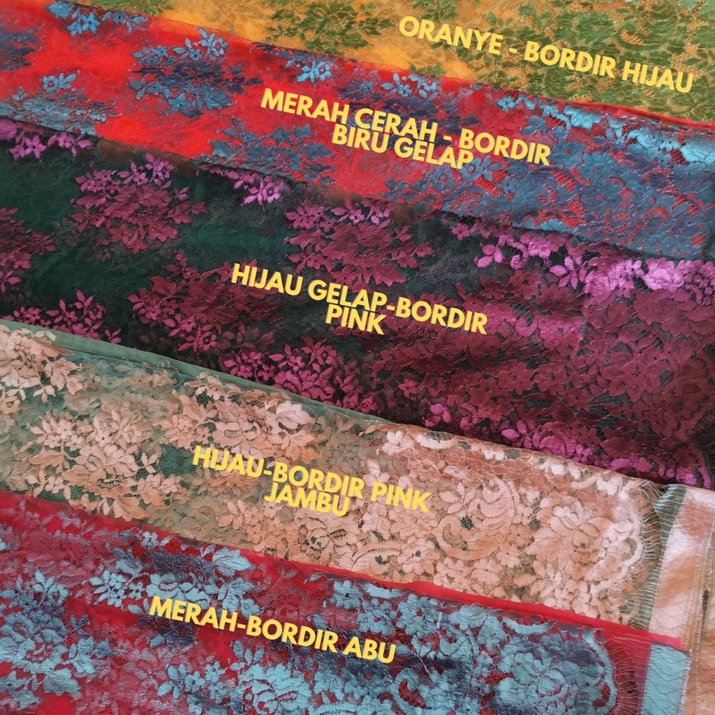 Jual Kain Brokat Full Perancis Lembut Premium Potongan (1.5m x 2.30m ...