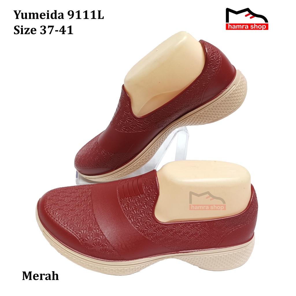 Jual Yumeida 9111 L Sepatu Wanita Flat Shoes Bahan Karet | Shopee Indonesia