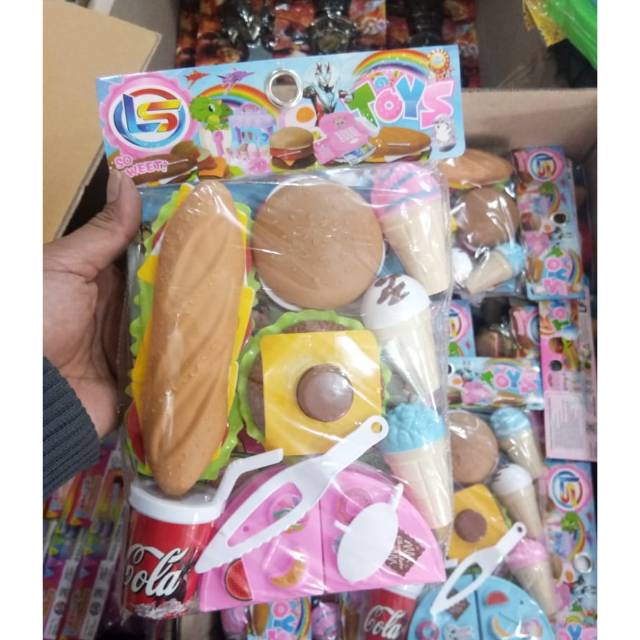 Jual Mainan kue burger cake ice cream sesuai gambar lf33 sandwich ...