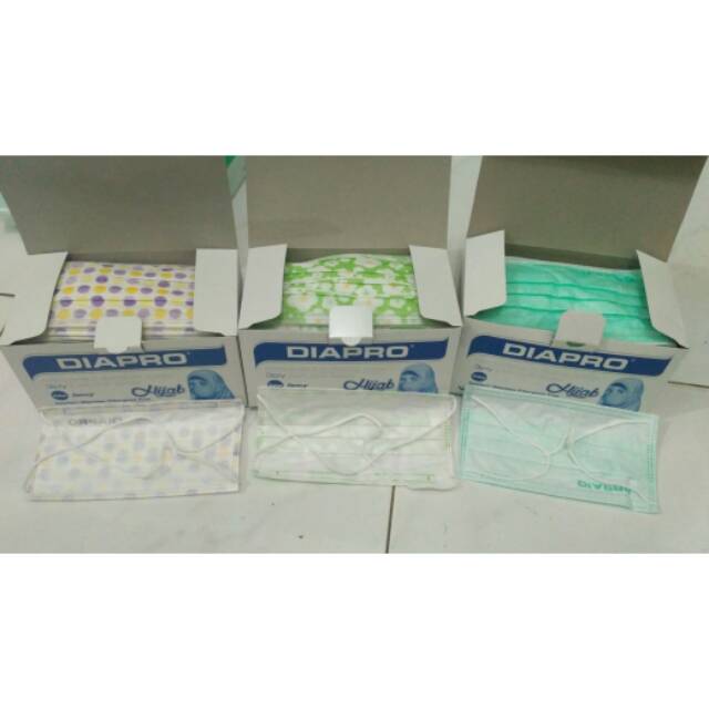 Jual Masker hijab Diapro 3 motif (Polkadot. Sakura n Hijau) | Shopee ...