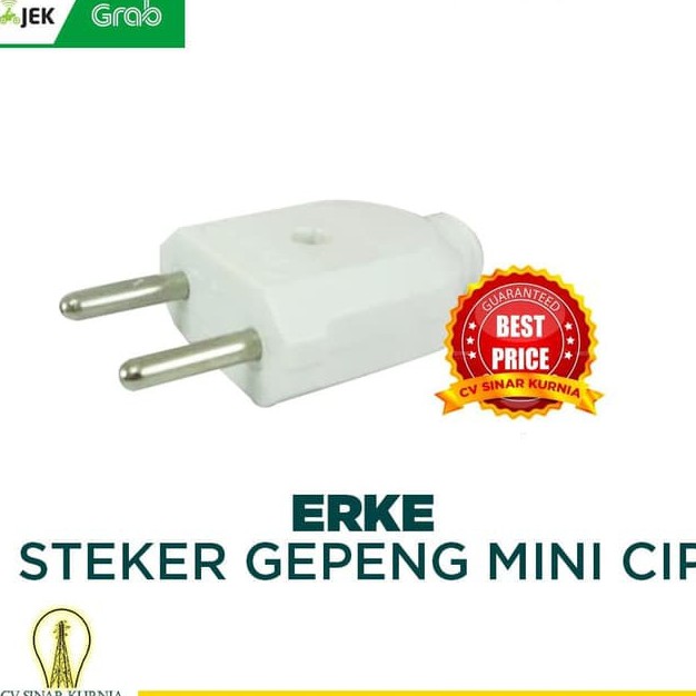 Jual Steker/colokan Gepeng PUTIH ERKE colokan listrik | Shopee Indonesia