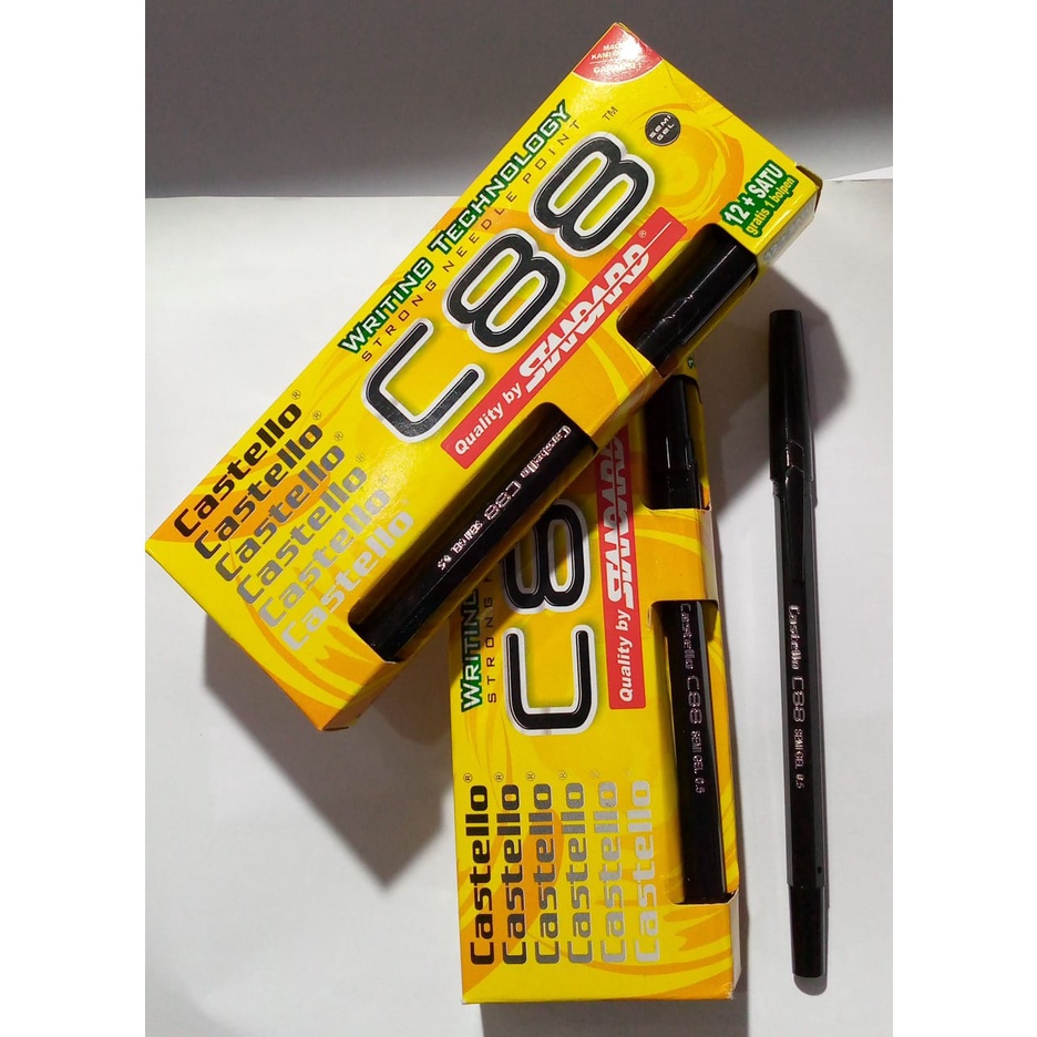 Jual Pena Standar AE7 Pulpen Standard / Castello Hitam Isi 12 Pcs ...