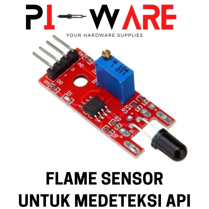 Jual Flame Sensor Mendeteksi Api Sinar Infra Red Ir Detection Module 4