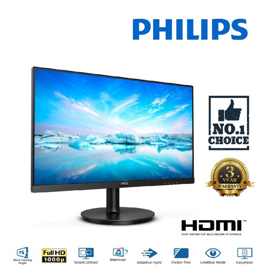 Jual Monitor LED PHILIPS 24 inch / 24" 241V8 HDMI Garansi Resmi ...