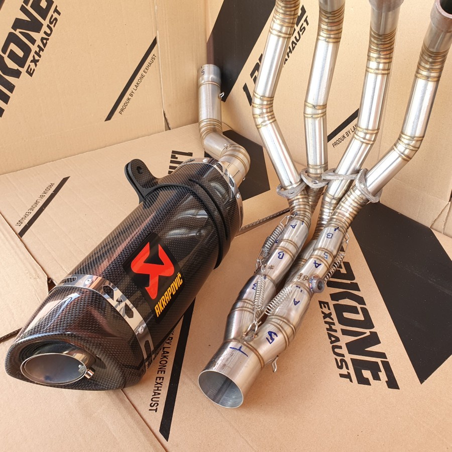 Jual KNALPOT RACING AKRAPOVIC EVO CARBON FULLSYSTEM ZX25R ZX 25R ZX25 R ...