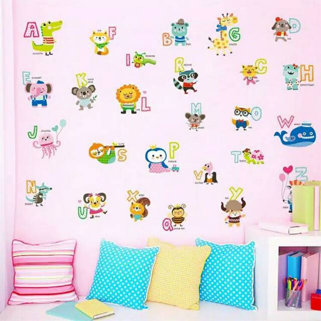 Jual Wallsticker alphabet /sticker dinding abjad uk 60x90cm | Shopee ...