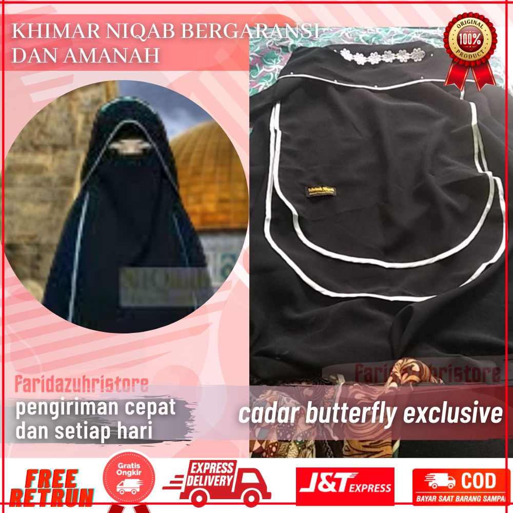 Jual Hijab Wanita Cantik Niqab Butterfly 2 layer Niqab Pengantin Cadar ...