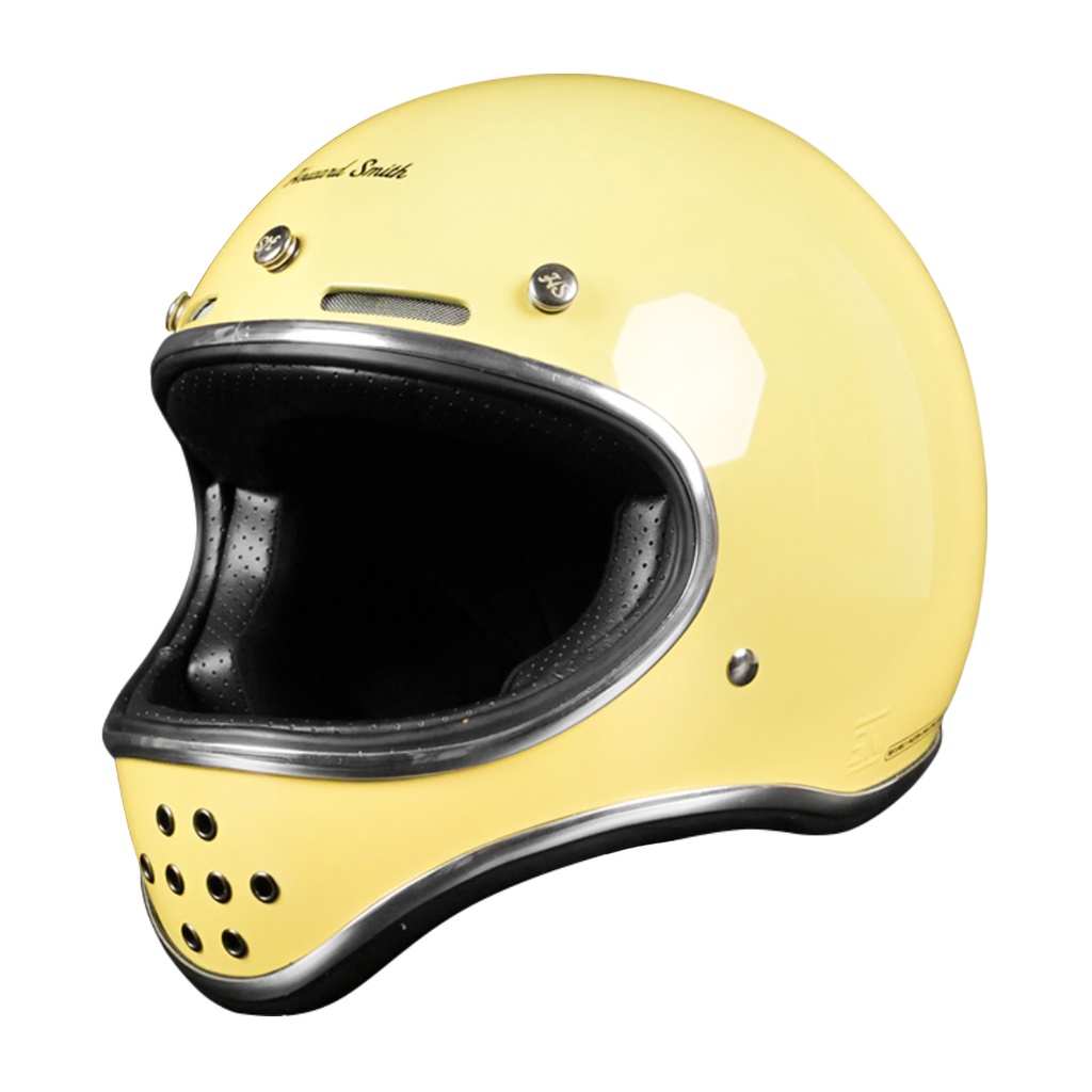 Jual Howard Smith Bobber Retro Helm Full Face - Lime Yellow | Shopee ...
